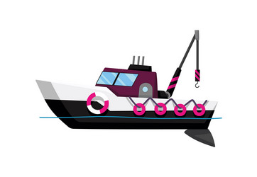 Fishing boat side view commercial trawler Vector Image