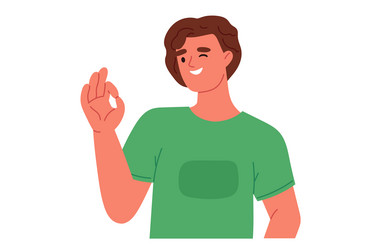 Ok sign and good gesture language concept happy Vector Image