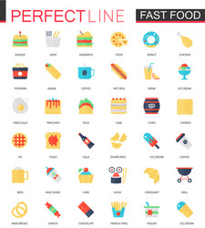Fast food meal icon set Royalty Free Vector Image