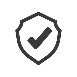 Shield icon with a checkmark in the middle Vector Image