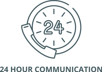 24 hour communication line icon concept Royalty Free Vector