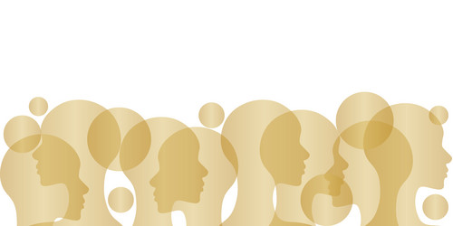 Abstract human portrait banner profile border Vector Image