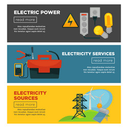 Electric appliances and power generation banners Vector Image