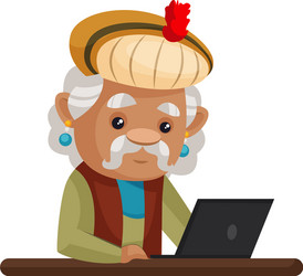 King akbar cartoon character Royalty Free Vector Image