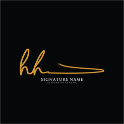 Letter hh signature logo template Royalty Free Vector Image