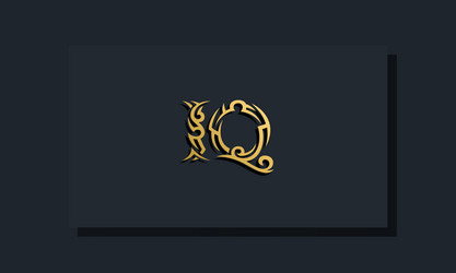 Decorative vintage initial letters iq monogram Vector Image