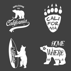 Set of vintage monochrome california emblems Vector Image
