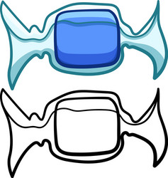 Candy in blue wrapper with yellow stars Royalty Free Vector