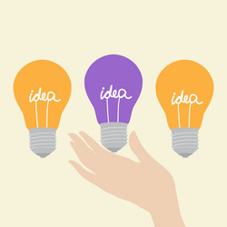 Two ordinary ideas and one creative idea Vector Image