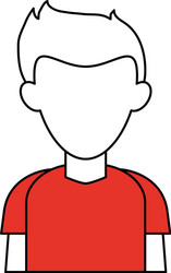Flat line blonde man avatar over white background Vector Image