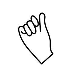Human hand person icon isolated white thumb Vector Image