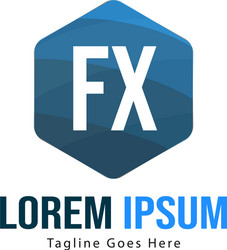 Initial fx logo template with modern frame Vector Image