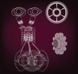 Car engine racing template Royalty Free Vector Image