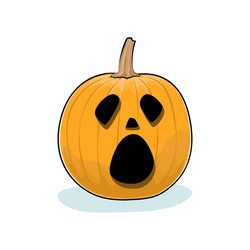 Cry pumpkin emoticon Royalty Free Vector Image
