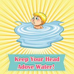A head above water Royalty Free Vector Image - VectorStock