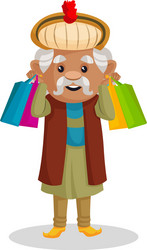 King akbar cartoon character Royalty Free Vector Image