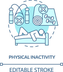 Physical inactivity blue gradient concept icon Vector Image