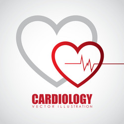 Curved cardiology sign icon Royalty Free Vector Image