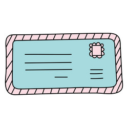 Doodle envelope postal element mail icon Vector Image