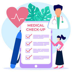 Graphic cartoon character of medical check up Vector Image