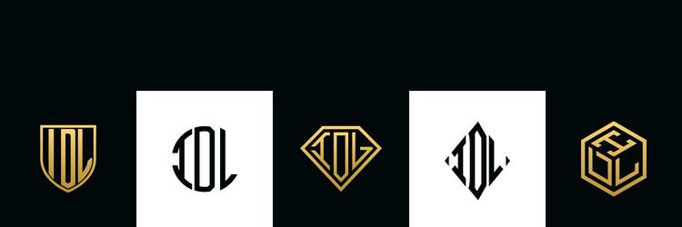 Initial letters ioz logo designs bundle Royalty Free Vector