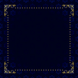 Blue card with golden frame Royalty Free Vector Image