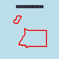 Equatorial guinea editable outline map Royalty Free Vector