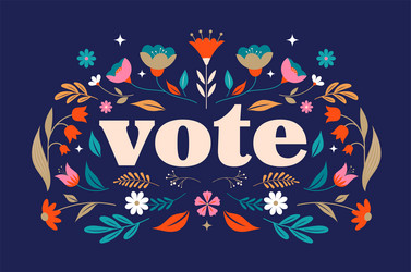 Modern floral election campaign concept design Vector Image