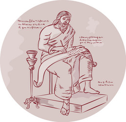 Jesus reading the scroll of the prophet isaiah Vector Image