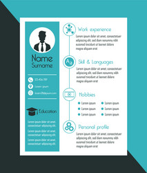 Male cv template Royalty Free Vector Image - VectorStock
