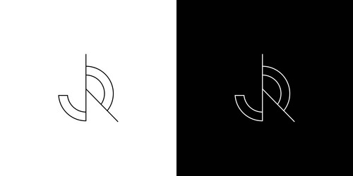 Modern and strong letter jr initials logo design Vector Image