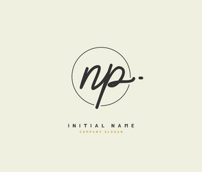 N p np beauty initial logo handwriting logo Vector Image