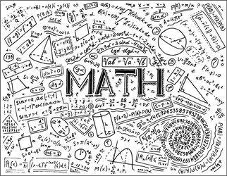 Scientific formulas and calculations in physics Vector Image