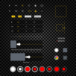 Smartphone camera screen icons Royalty Free Vector Image