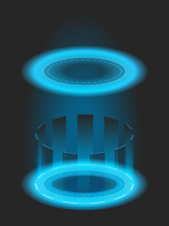 Teleport with blue glow rays with sparks neon Vector Image