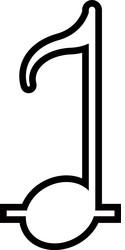 Isolated eighth note musical Royalty Free Vector Image