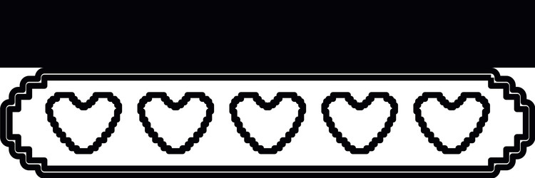 Pixel video game health bar hearts Royalty Free Vector Image