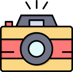Colorful photo camera icon cartoon style Vector Image