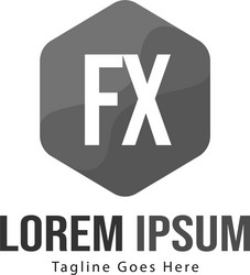 Initial fx logo template with modern frame Vector Image