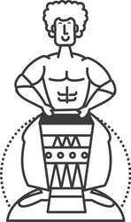 Man playing bongo drum avatar character Royalty Free Vector