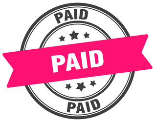 Paid stamp label on transparent background Vector Image