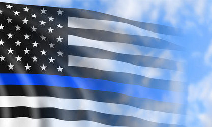 Thin blue line united states flag Royalty Free Vector Image
