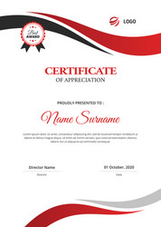 Abstract red and gold waves certificate Royalty Free Vector