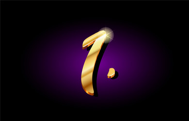 Number gold golden 1 logo company icon design Vector Image