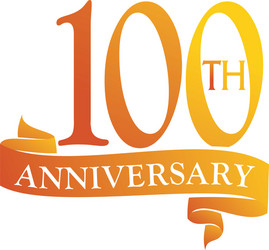 100 years ribbon anniversary Royalty Free Vector Image