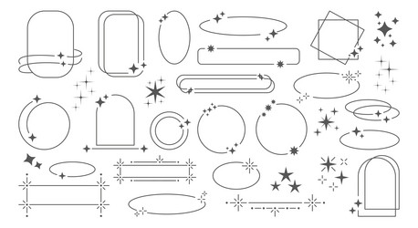Aesthetic y2k dividers elements set arches Vector Image