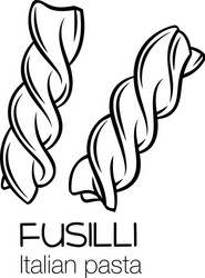 Fusilli pasta authentic italian hand drawn Vector Image