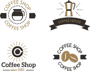 Coffee shop sign cafe symbol badge Royalty Free Vector Image