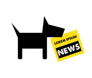 Dog and newspaper logo concept Royalty Free Vector Image