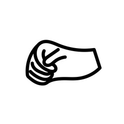Human hand person icon isolated white thumb Vector Image